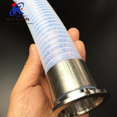 透明fep波纹管pfa翻边带接头波纹管3/8 1/2 3/4 1寸2寸四氟波纹管