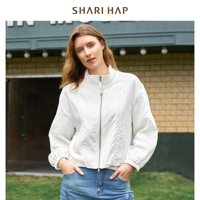 SHARI HAP天丝亚麻外套女休闲春装新款白色上衣洋气百搭短外套