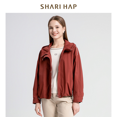 【专柜款】SHARI HAP莎瑞连帽风衣外套女短款2025春装新款上衣