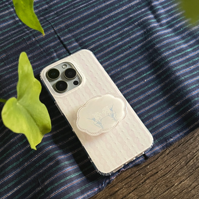 叶菽原创定制《兰草》新中式国风国画小众高级感IMD闪粉适用苹果17/14/15/16promax兰花iPhone支架双层手机壳