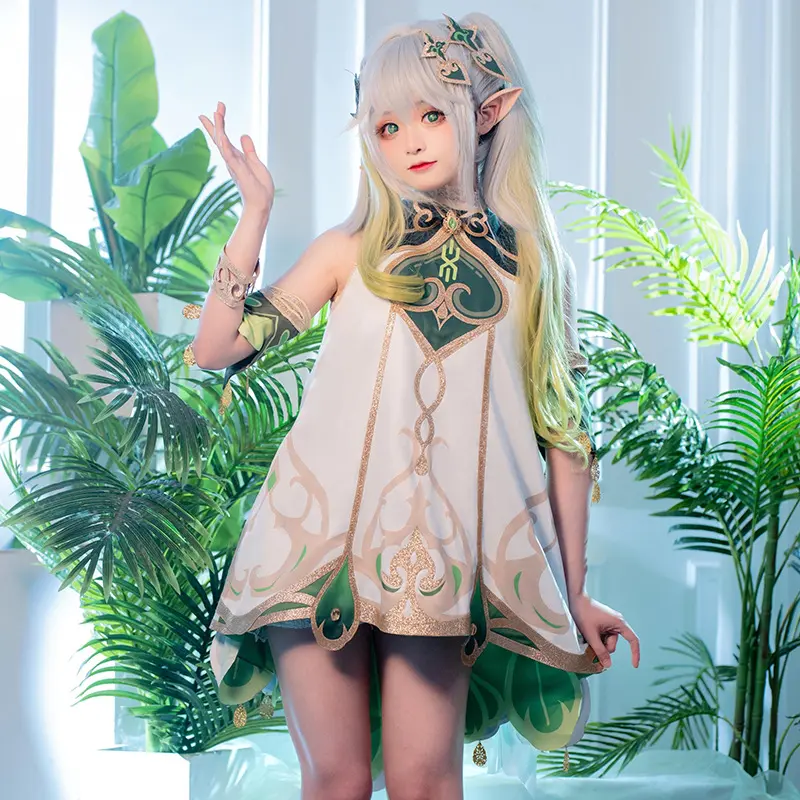 原神纳西妲服小吉祥须弥草神儿童游戏套装女cos摄影/后期/化妆