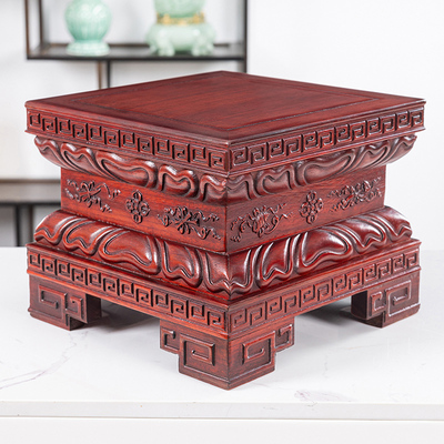 实木长正方形佛像底座加高金刚供奉家用观音菩萨财神关公莲花托架