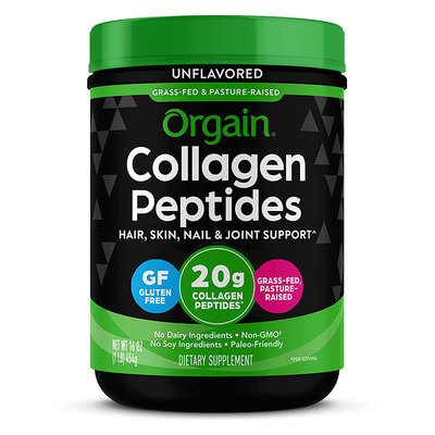 2罐美国直邮 Orgain胶原蛋白肽粉Collagen牛胶原傲感草饲454g