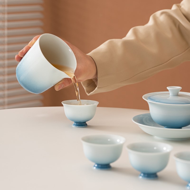 陶瓷功夫茶具套组套组家用轻奢高C档盖碗高颜值泡茶壶茶杯新款礼