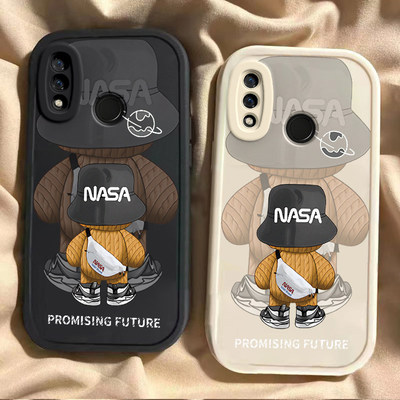 背影潮熊适用华为nova3手机壳男女新款nova3e硅胶软壳全包镜头情侣nova3i防摔套卡通潮款