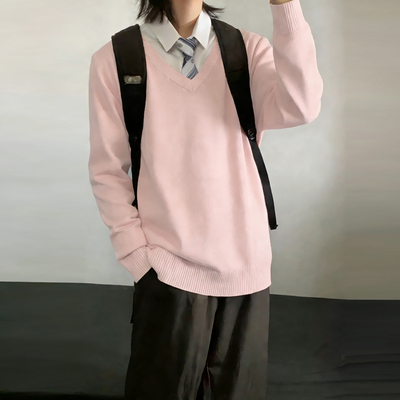 dkjk制服男女同款粉色套头长袖