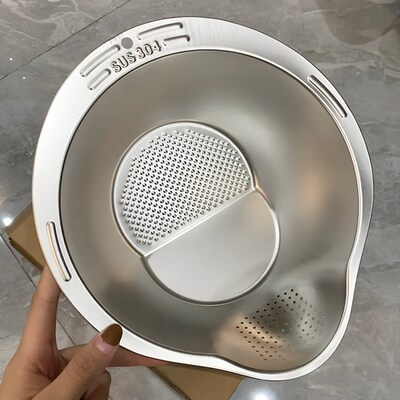 316不锈钢沥水篮多功能淘米神器洗米筛水果N盘家用厨房专用洗菜盆