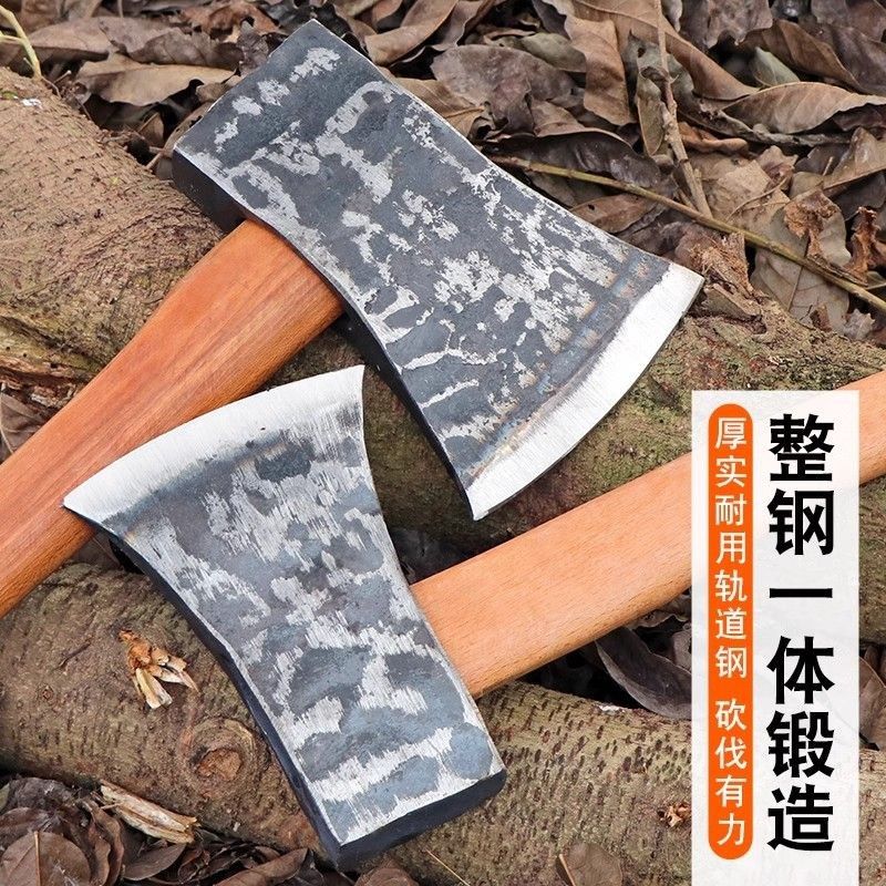 轨道钢一体锻打斧头户外开山斧家用E劈柴砍树斧头木工专用伐木神