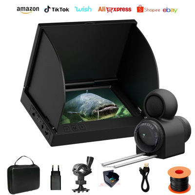 跨境俄文fishfinder水下高清可视探鱼器摄像头钓鱼探测器带夜视