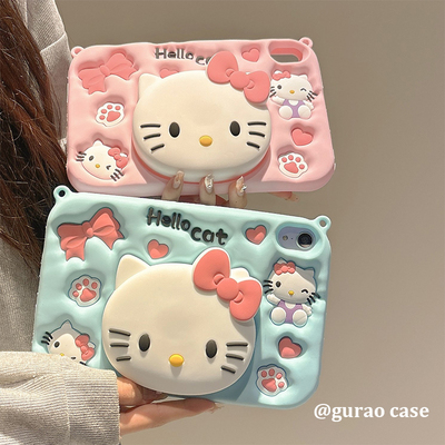 立体卡通凯蒂猫支架适用ipad10保护壳2022硅胶新款air4/5女款10.2