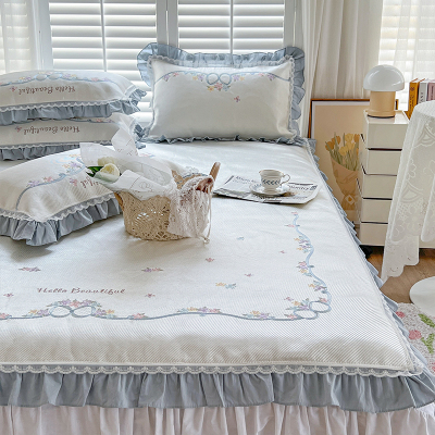 小清新公主风床裙i款夏季空调凉席冰丝席可水洗单双人席子1.5m1.8