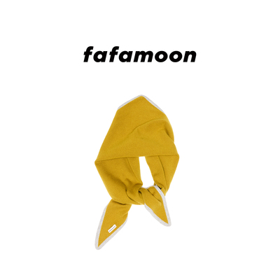 【博主同款】fafamoon设计师品牌秋冬女士撞色羊绒三角巾