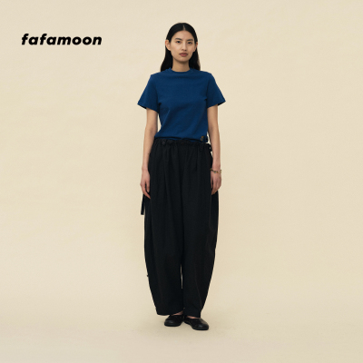【2026春季新品】fafamoon设计师品牌 可调节棉麻长裤