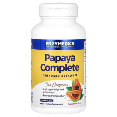 Enzymedica,Papaya Complete, Papaya Mint, 240 Tablets