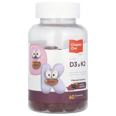 Chapter One,D3 &amp;amp;amp; K2, Mixed Berries, 60 Gummi