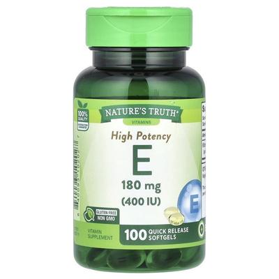 Nature's Truth,Vitamin E, High Potency, 180 mg (400 IU), 100