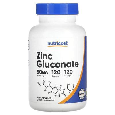 Nutricost,Zinc Gluconate, 50 mg, 120 Capsules