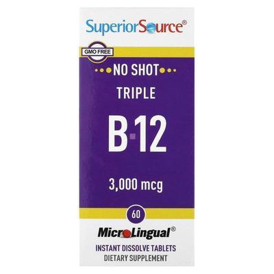 Superior Source,Triple B-12, 3,000 mcg, 60 MicroLingual Inst