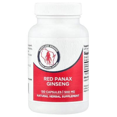 Dairyland Ginseng,Red Panax Ginseng, 500 mg, 150 Capsules
