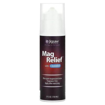 Jigsaw Health,Mag Relief with OptiMSM, Fragrance-Free, 5 fl