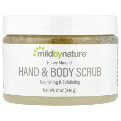 Mild By Nature,Hand & Body Scrub, Honey Almond, 12 oz (3