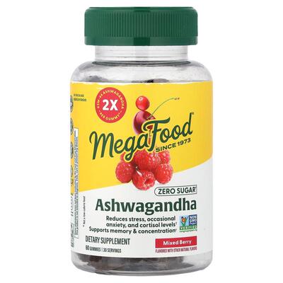 MegaFood,南非醉茄软糖，11 毫克，混合浆果味，11 毫克，60 粒软