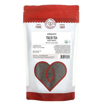 Pure Indian Foods,有机图尔西茶，圣罗勒