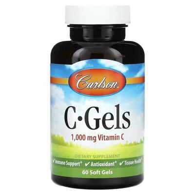 Carlson,C-Gel，维生素 C，1,000 毫克，60 粒软凝胶