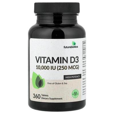 Futurebiotics,Vitamin D3, 250 mcg (10,000 IU), 360 Tablets