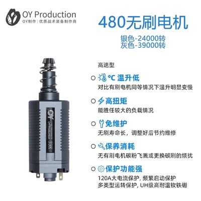 OY 480无刷k电机24000转/39000转可调速480长轴马达