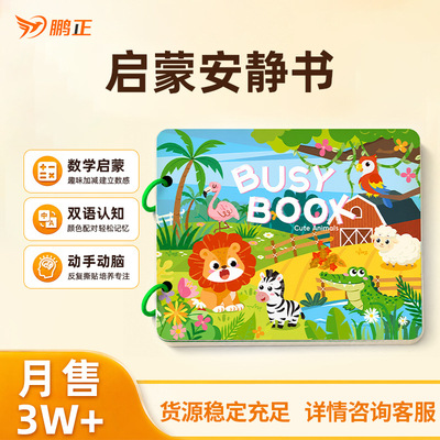 儿童忙碌书益智玩具幼儿早教安静书busy book认知卡片贴贴书