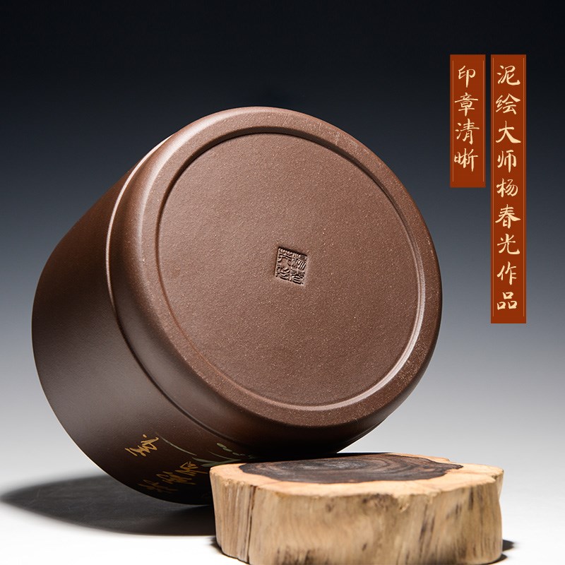宜兴原矿紫泥紫砂茶叶罐大号密封普洱茶J叶盒手工醒茶罐茶饼存储