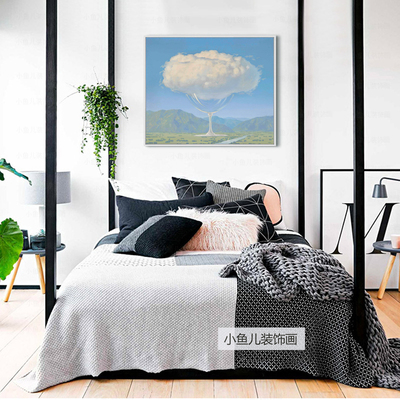 马格里特《心弦》超现实主义装饰画客厅玄关挂画酒吧.民宿无框画