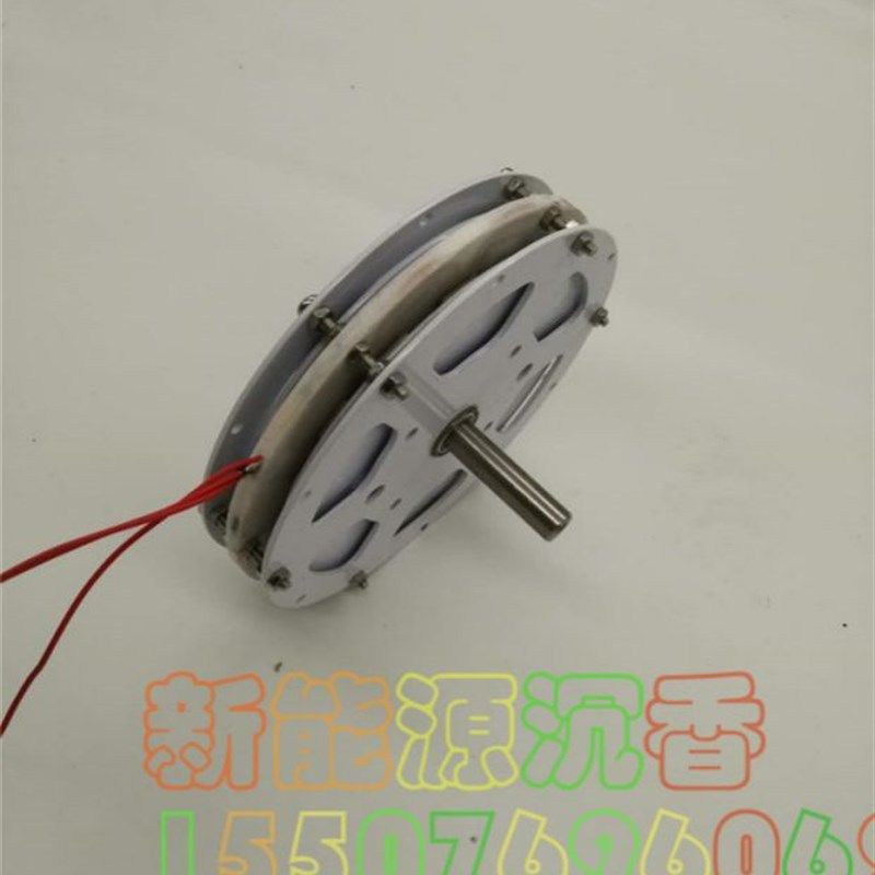 200瓦 小型 低速低阻 盘式无铁D芯 永磁发电机高效率 风力 水力