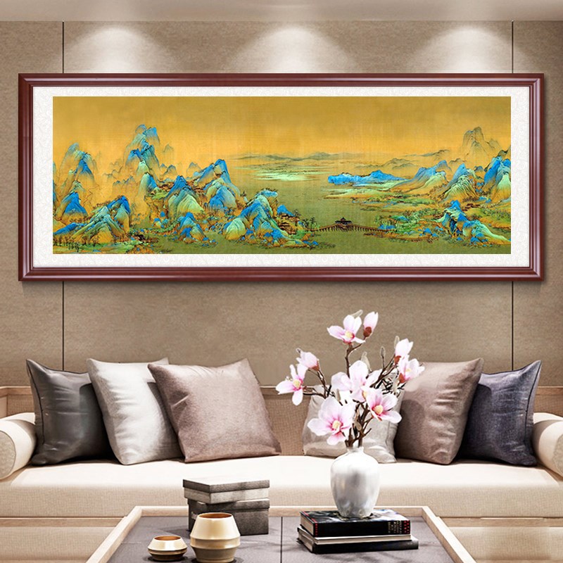 苏绣DIY套件初学 千里江山图 收藏礼品 客厅卧室T大堂 刺绣装饰画