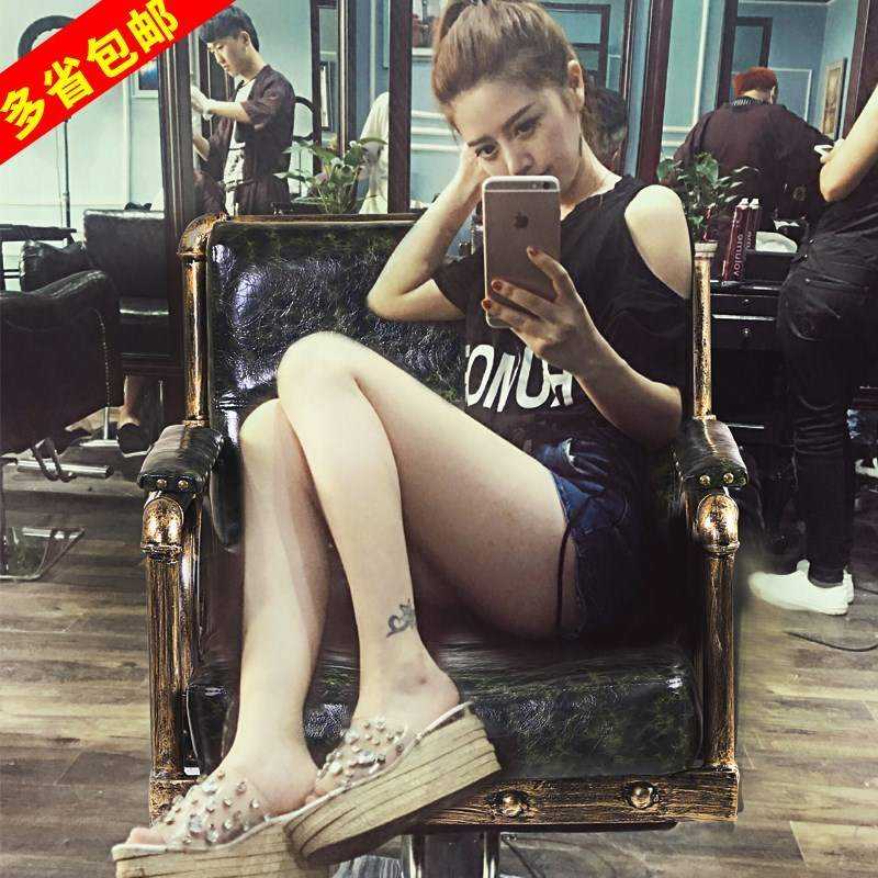 美发椅铁艺理发椅美发店专用理发店椅子发廊理发椅美发店椅可放倒