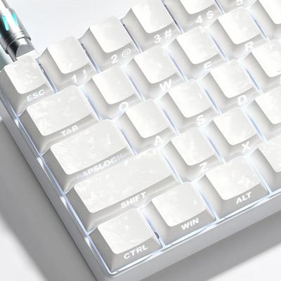 XVX白色碳纤维纹2.0键帽锻碳纹侧刻字符透光原厂磁轴机械键盘ev63