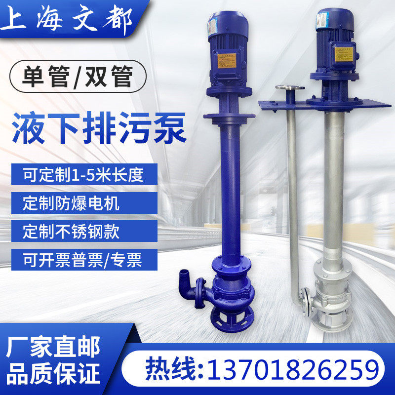 50YW15-25-2.2型t立式长轴单双管液下泵无堵塞污水泵不锈钢排污泵