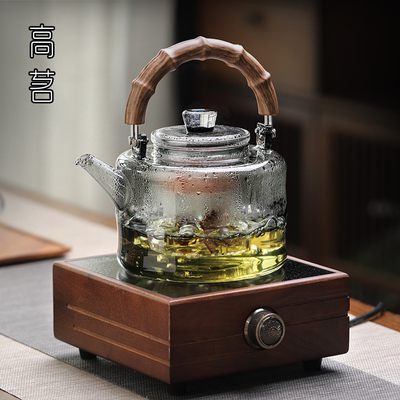 提梁壶蒸煮一体煮茶器大容量耐高温玻璃煮L茶壶黑晶炉专用家用高