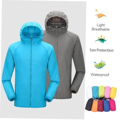 Camping Rain Jacket Men Women Waterproof Sun Protection