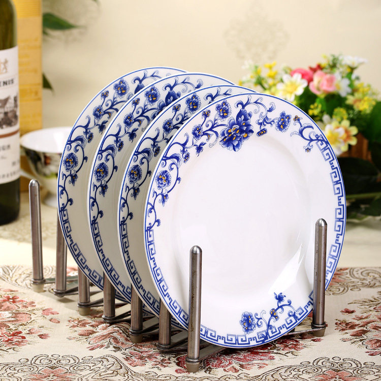 骨瓷餐具唐山纯白色r骨瓷菜盘汤盘深盘圆盘餐饮器具4件装