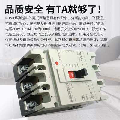 人民电器RDM1塑壳断路器三相四线NM1空气开关3P4P总闸50a-630a