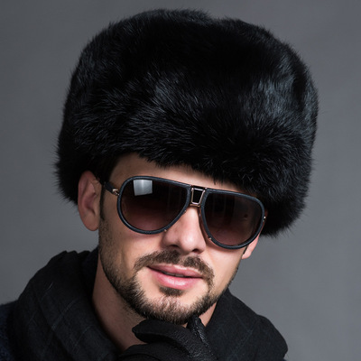 Winter Men Bomber Hat Warm Thicken Faux Fur Earflap Russian