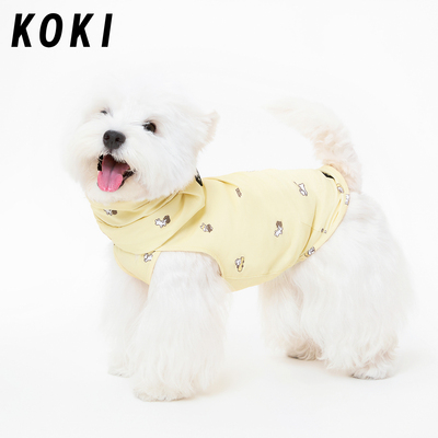 KOKI宠物凉凉衣带头套防脏防晒印花背心弹力户外降温含冰袋中小型