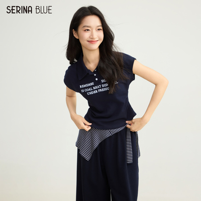 SeRinaBlue短袖t休闲长裤女套装