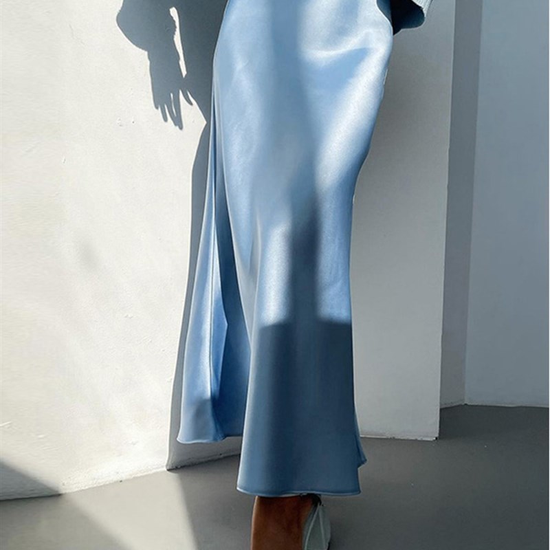 极速InstaHot Silk Women Skirt Soft Trumpet 2021 Fashion Summ