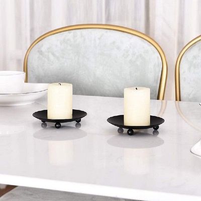 极速Candle Holder Round Candlestick Stand Gold Black Iron Pl