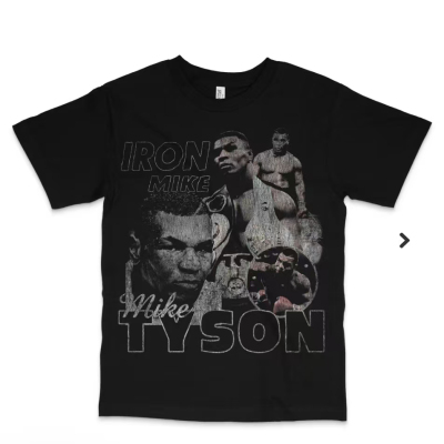 mike tyson t-shirt拳王迈克泰森经典时刻头像美式字母短袖T恤男
