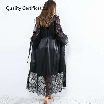 Sleepwear Kimono Yukata Nightgown Belt Simulation silk gown