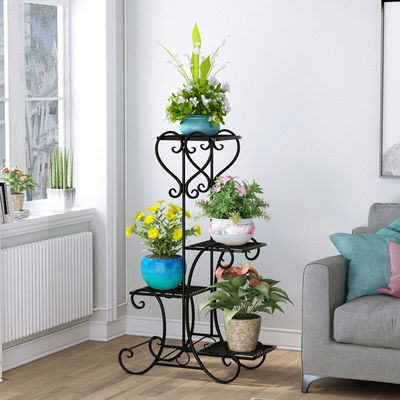Metal Plant Shelf Flower Display Stand Garden Planter Holder
